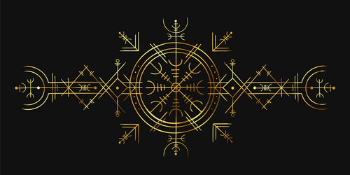 Magic ancient windrose symbols set Royalty Free Vector Image