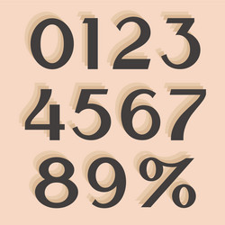 Numbers font classical elegant Royalty Free Vector Image