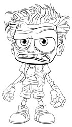 Grumpy old man cartoon outline Royalty Free Vector Image