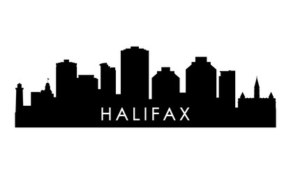 Halifax skyline horizontal banner black and white Vector Image