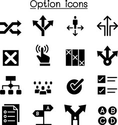 Option choice selection icon set Royalty Free Vector Image