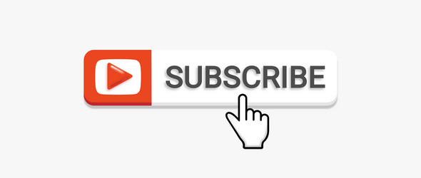 Red button subscribe channel with hand cursor Vector Image