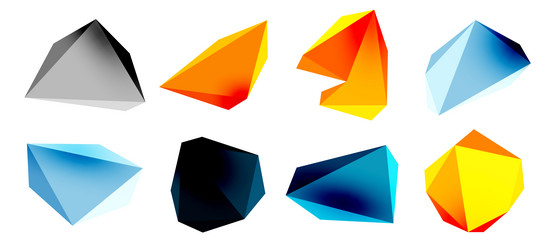 3d low poly triangle design elements Royalty Free Vector