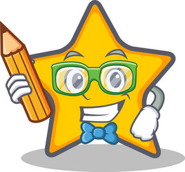 Student with book star character cartoon style Vector Image