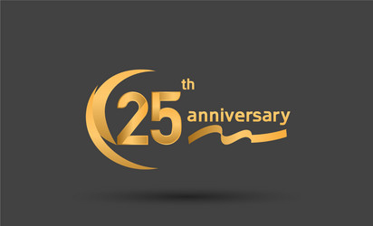 25 years anniversary logo style with swoosh ring Vector Image