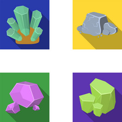 Crystals iron ore precious minerals Royalty Free Vector