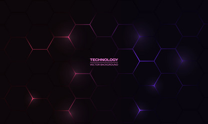 Dark hexagonal technology abstract background Vector Image