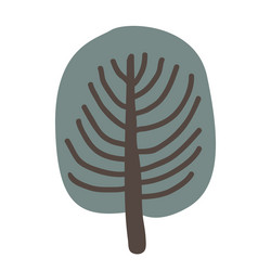 Oval shape tree icon in doodle cartoon style Vector Image