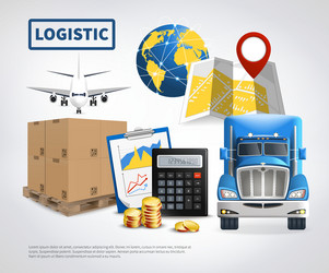 Colored logistic poster Royalty Free Vector Image