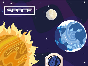 Space planet cosmos Royalty Free Vector Image - VectorStock