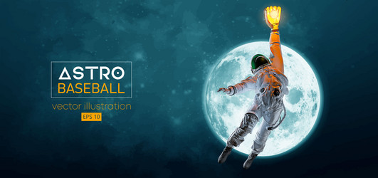 Baseball player astronaut in space action Vector Image