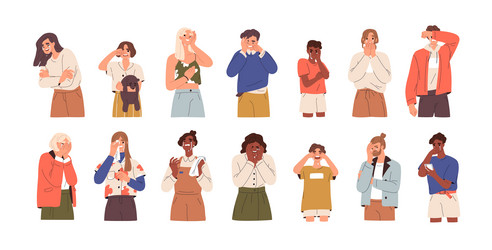 A Group Of People Crying Cartoon