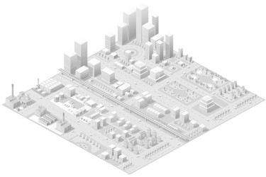 3d map of city on white Royalty Free Vector Image