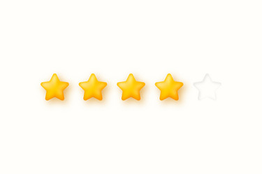 Star rating with five gold stars concept Vector Image