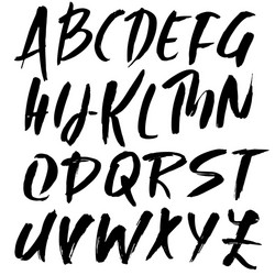 Hand drawn dry brush lettering grunge style Vector Image