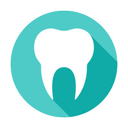 Tooth and toothbrush inside a circle Royalty Free Vector