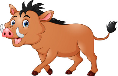 Cartoon pig raising his arms Royalty Free Vector Image