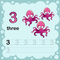 How to count and write a number ten starfish Vector Image