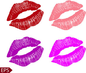 Print of pink lips set Royalty Free Vector Image