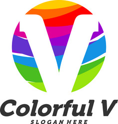 V letter colorful logo design concept Royalty Free Vector