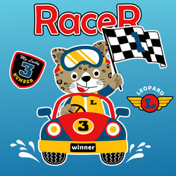 Icons of vintage car racing Royalty Free Vector Image