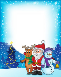Frame with santa claus theme 3 Royalty Free Vector Image