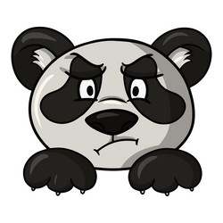 Angry panda monochrome drawing panda character Vector Image