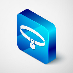 Isometric collar with name tag icon isolated Vector Image