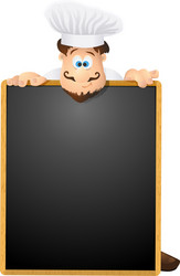 Chef menu board and vegetables Royalty Free Vector Image