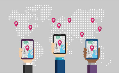 Mobile gps navigation service banner Royalty Free Vector