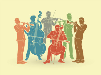 Orchestra player group of musician Royalty Free Vector Image