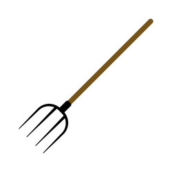 Metal pitchfork hayfork tool with plastic handle Vector Image