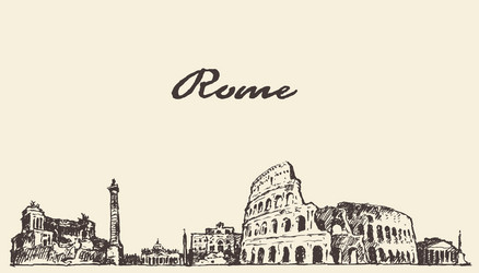 Sketch panorama of rome Royalty Free Vector Image