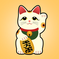 White lucky cat cute japanese graphic design Vector Image