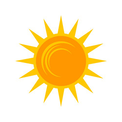 Yellow shining sun icon Royalty Free Vector Image