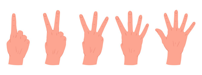 Cartoon hands gestures various hand palms Vector Image