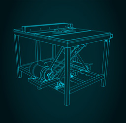 Professional table saw drawings Royalty Free Vector Image