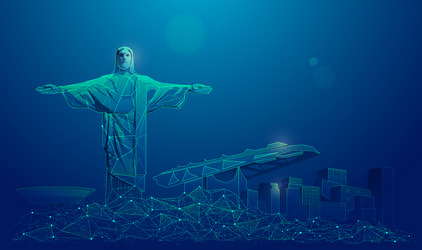 Realistic christ redeemer statue rio Royalty Free Vector