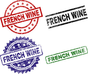 Damaged textured local wine stamp seals Royalty Free Vector