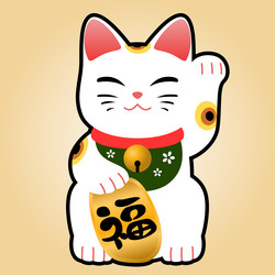 White lucky cat cute japanese graphic design Vector Image