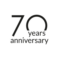 70 years anniversary logo 70th birthday icon Vector Image