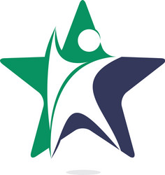 Human star creative logo design Royalty Free Vector Image
