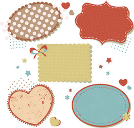 Retro romantic love stickers and tags Royalty Free Vector