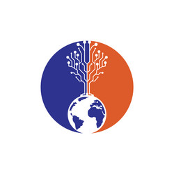 World tech logo design template Royalty Free Vector Image