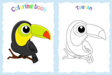 Coloring book page for children with colorful Vector Image
