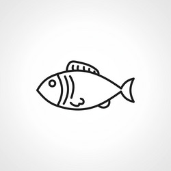 Fish outline icon Royalty Free Vector Image - VectorStock