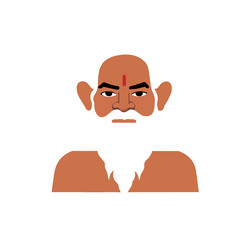 Indian old sadhu cartoon character flat design Vector Image