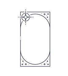 Minimal line rectangle frame oval borders stars Vector Image