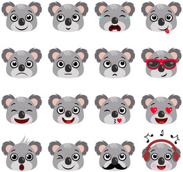 Cute lovely koala singing with mouth open Vector Image