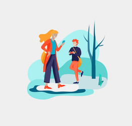 Various stylish people character go on street Vector Image